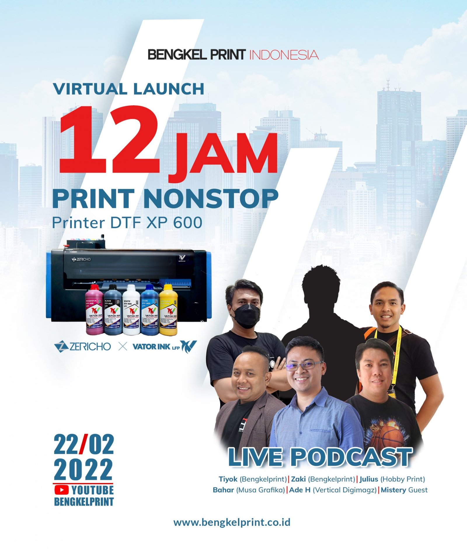 Virtual Launching Printer DTF XP 600 Dan Vator Ink LFP