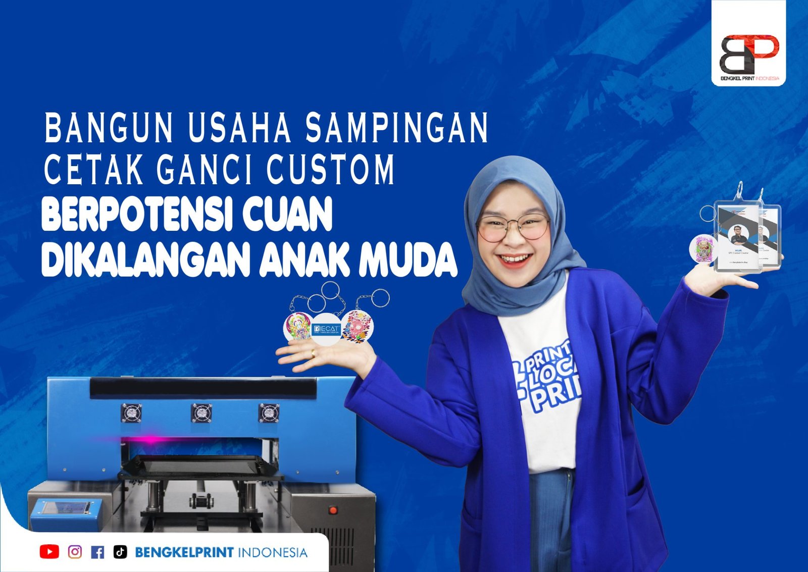 Peluang Bisnis Ganci Akrilik Pakai Printer UV Riecat – Bengkel Print Indonesia